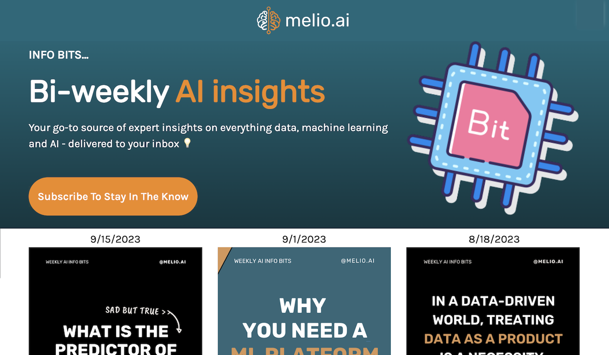 Melio Info Bits - Bi-weekly AI/ML insights 💡